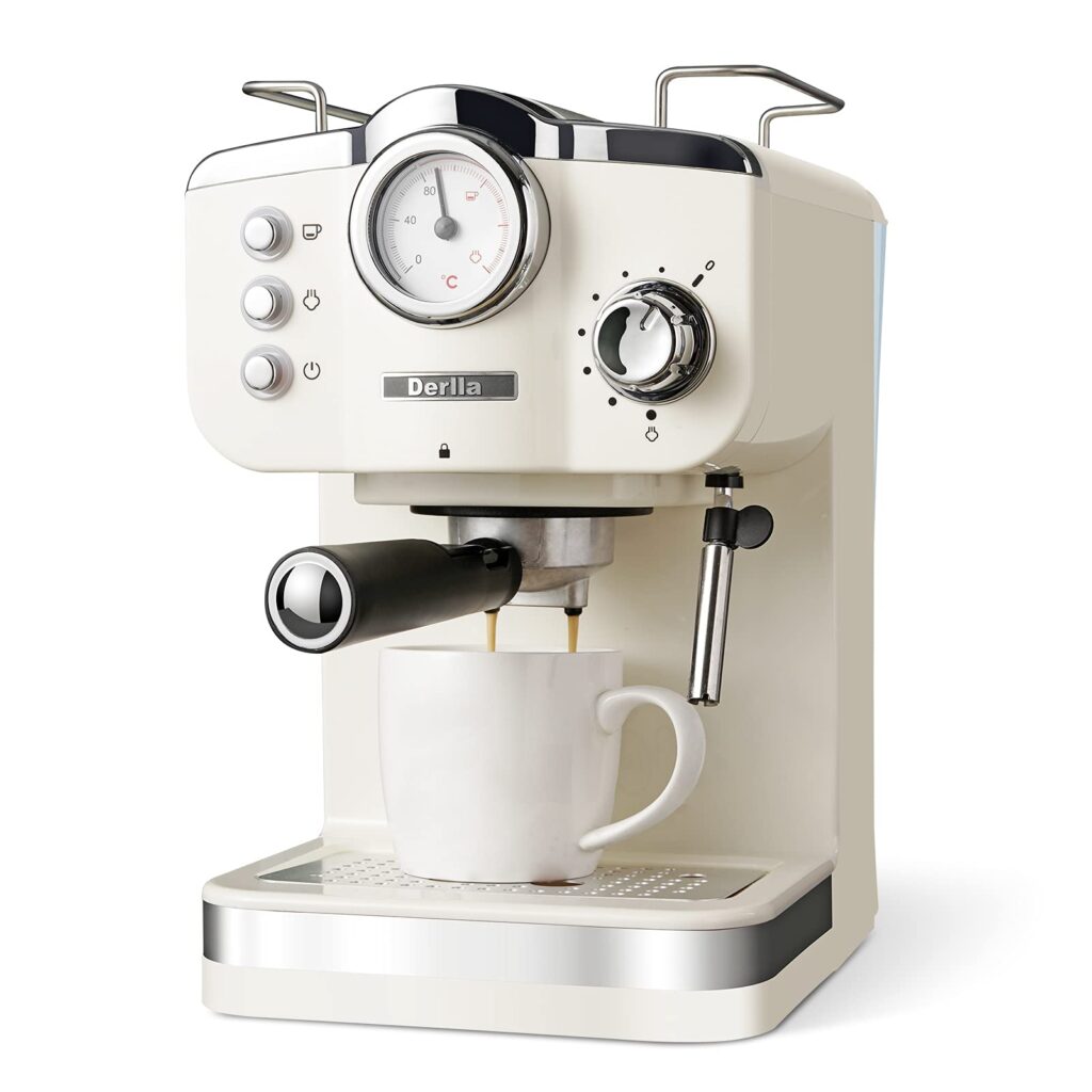 Cafetera espresso retro de 20 bares, color blanco | LATAZADECAFE