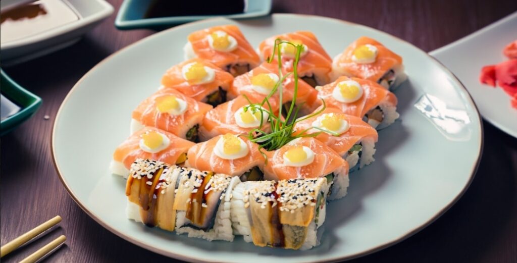 Rollitos de sushi de salmón con salsa de café: ¡Deliciosas receta para ...
